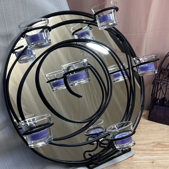 PartyLite | Accents | Partylite Vtg Metal Swirl Mirrored Wall Candle ...